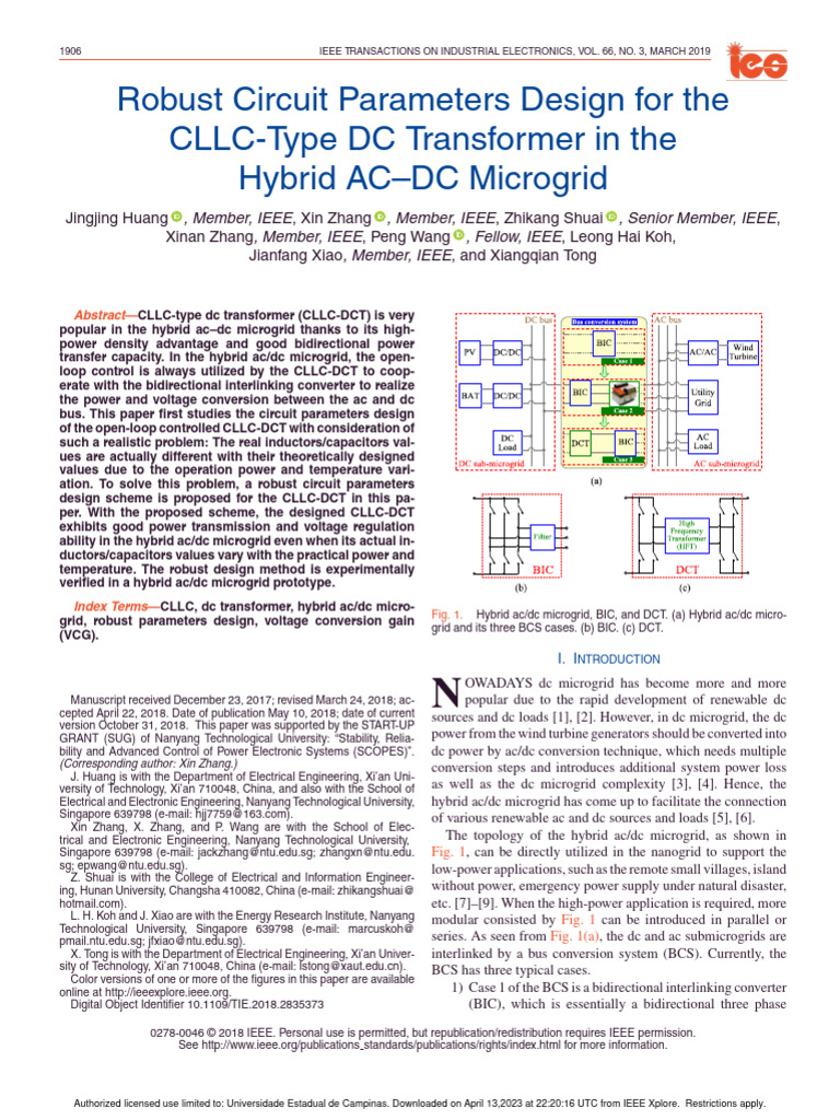 Robust Circuit Parameters Design For The CLLC Type DC Transformer | PDF | Electrical Network ...