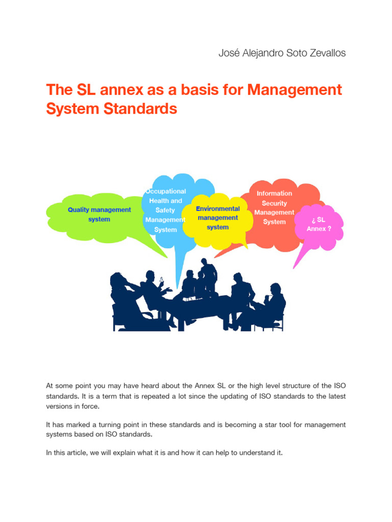The SL Annex As A Basis For Management System Standards | PDF ...