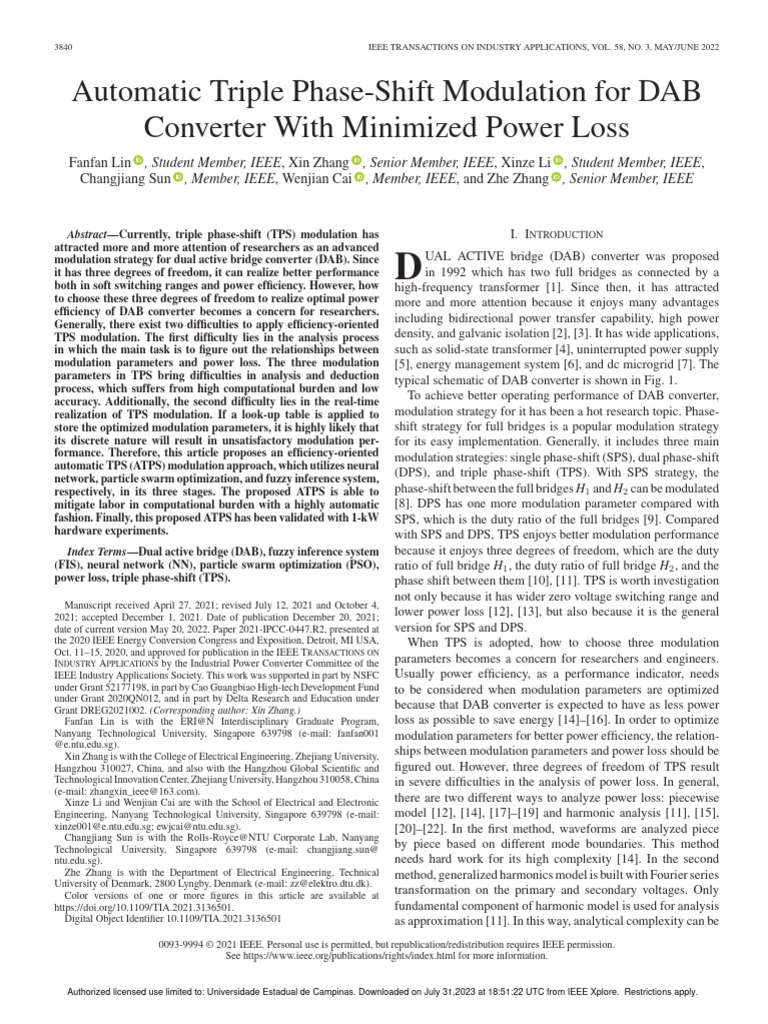 Automatic Triple Phase-Shift Modulation For DAB Converter With ...