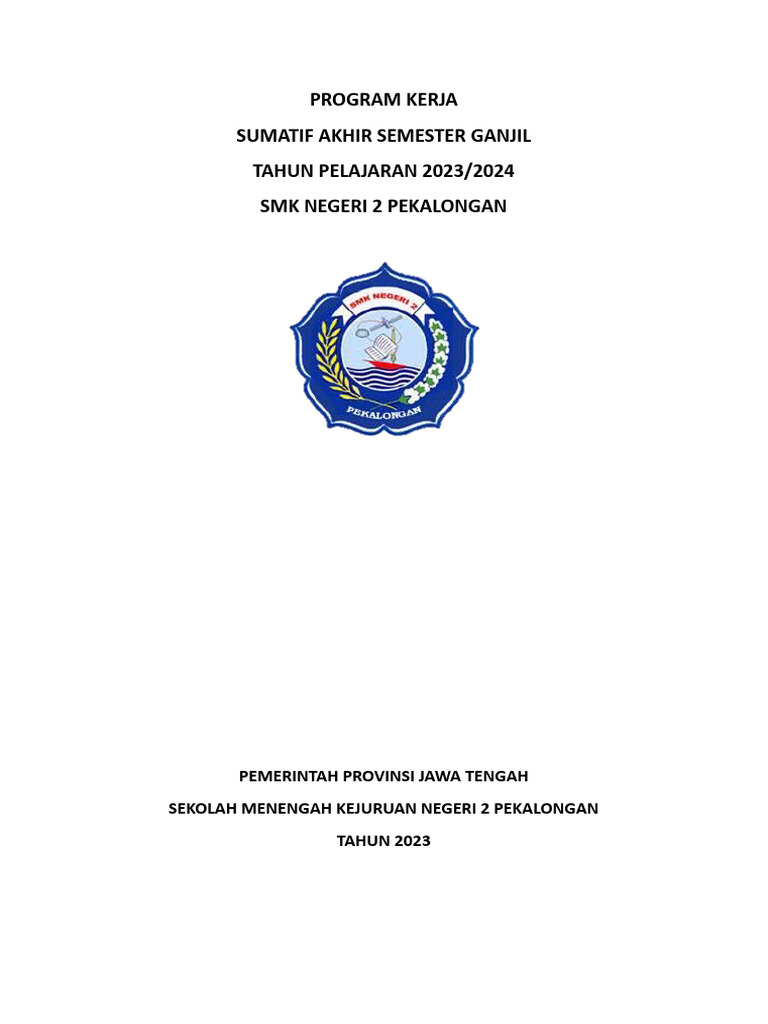 PROGRAM KERJA SAS Ganjil 2023 | PDF
