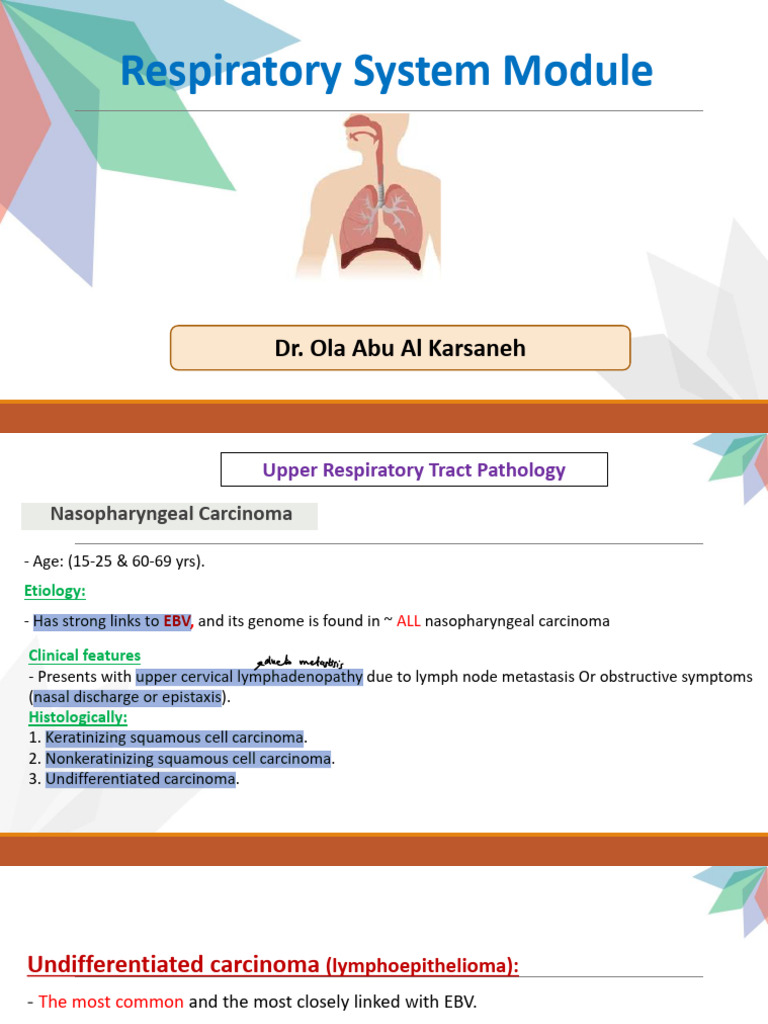 Respiratory Module Pathology Lecture 1, Upper Respiratory Tract ...
