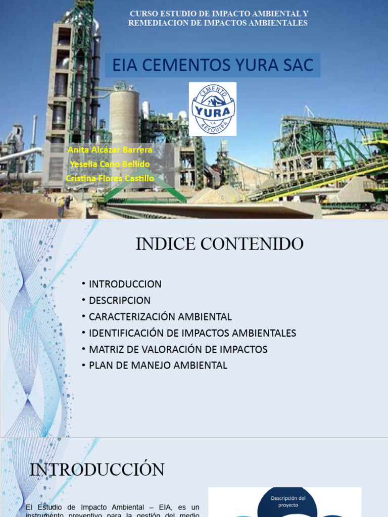 Eia Cementos Yura 25 Nov | PDF | Evaluación de impacto ambiental | Cemento