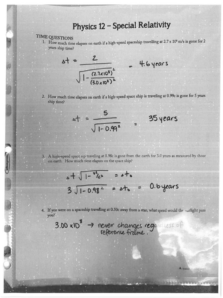 Special Relativity From Becker Key | PDF