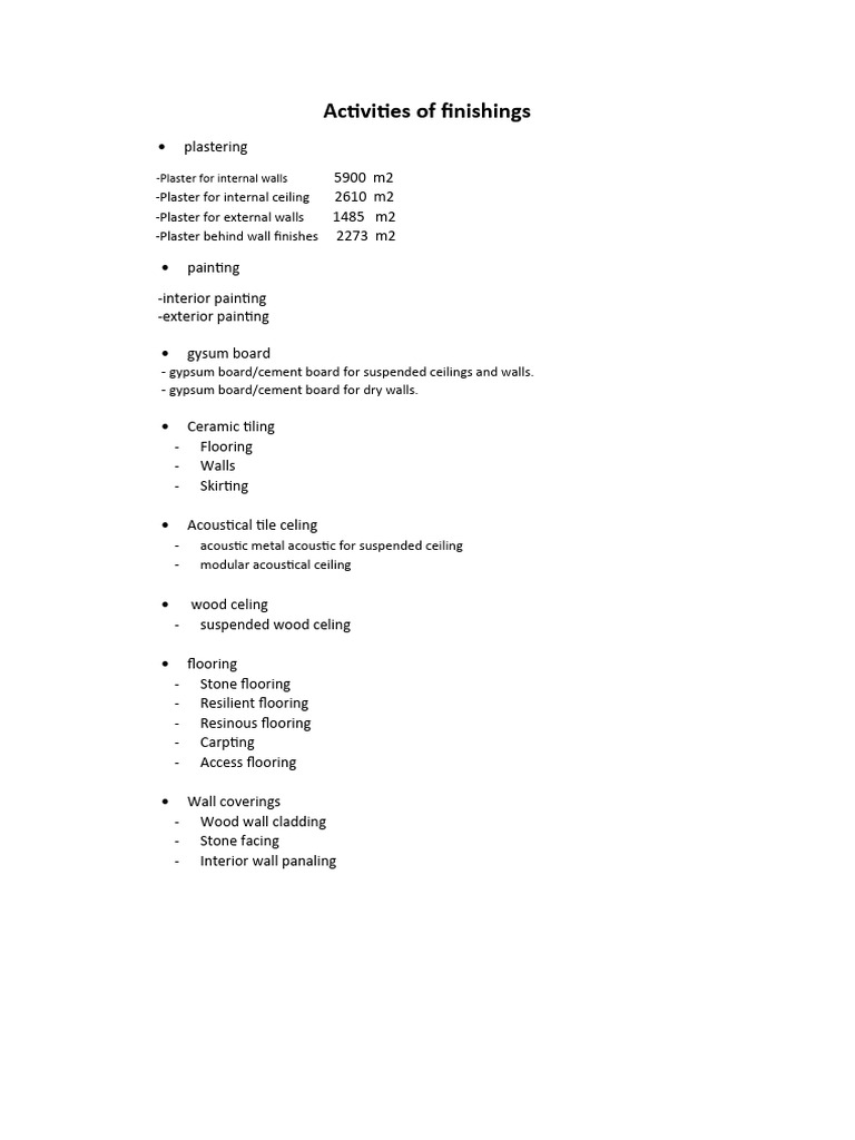 Comprehensive Finishing Activities Guide | PDF