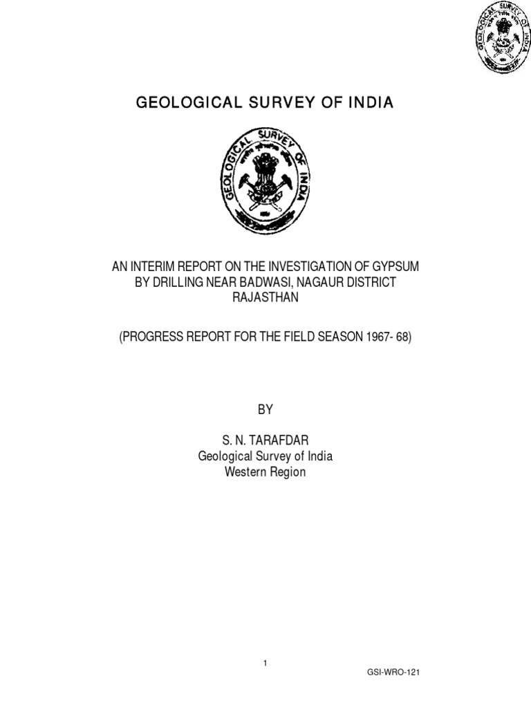 Wro 121 1967 1968 Report 1 | PDF | Geology | Rocks