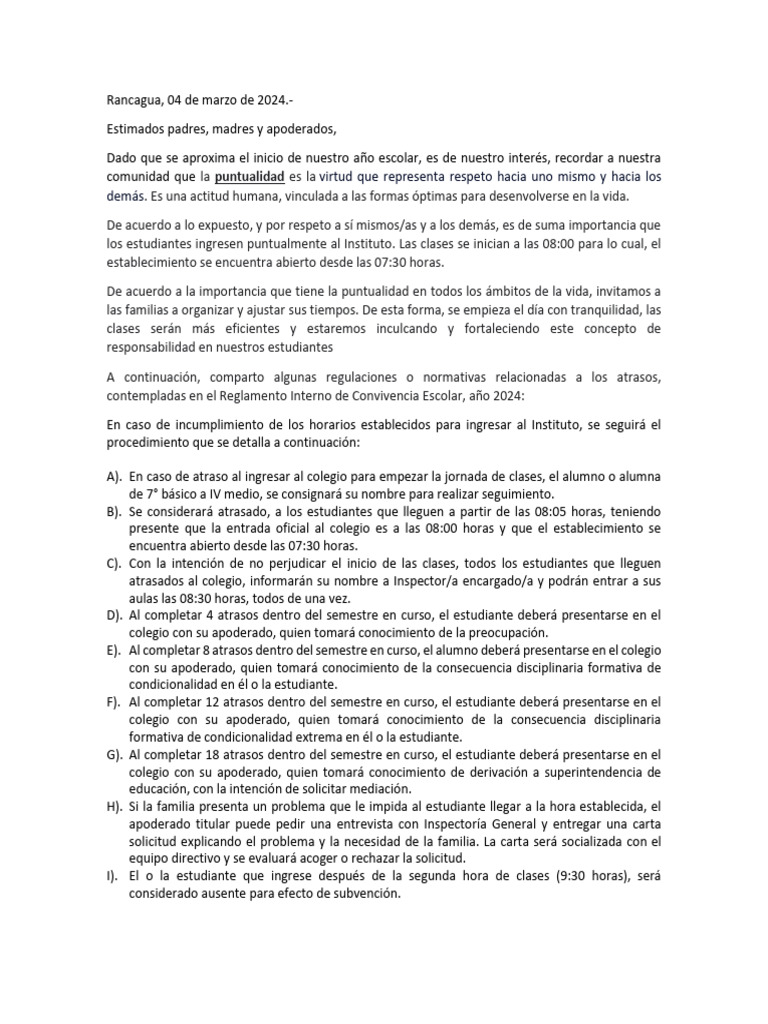 Puntualidad | PDF Puntualidad | PDF
