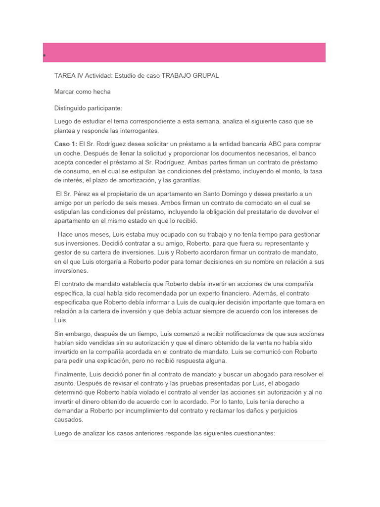 TAREA IV Actividad | PDF