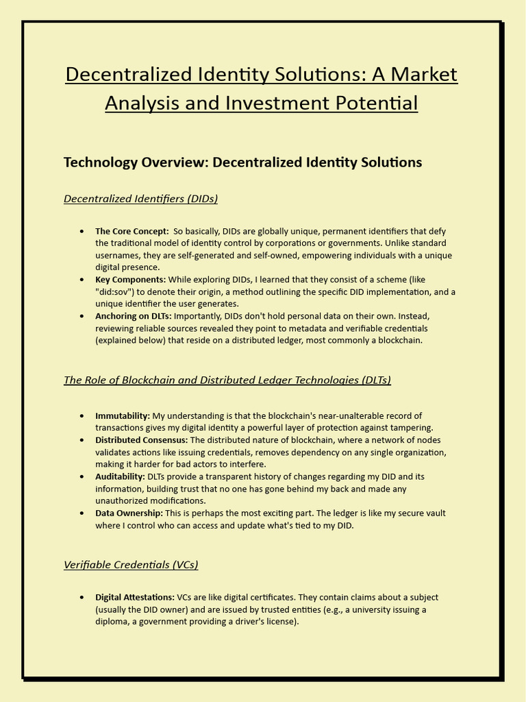 Decentralized Identity Solutions | PDF | Internet Of Things ...