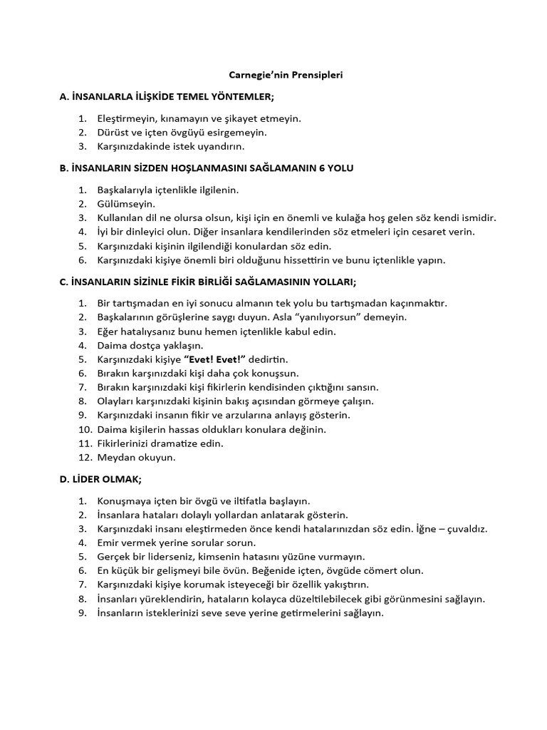 Carnegie Prensipleri | PDF