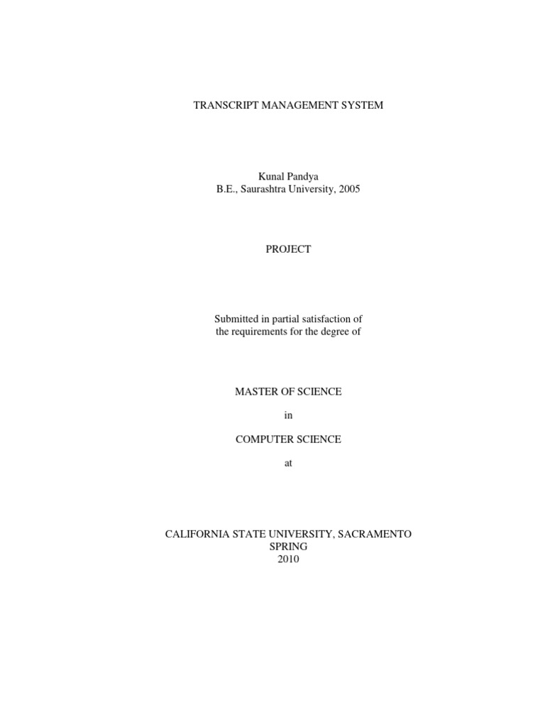 Transcript Management System | Download Free PDF | Student Affairs | Databases