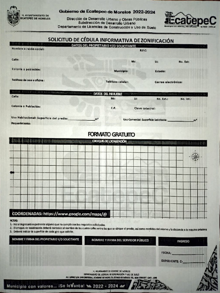 Formato de Zonificación | PDF