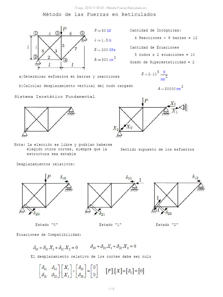 Análisis de Fuerzas en Reticulados | PDF | Matemáticas Aplicadas ...