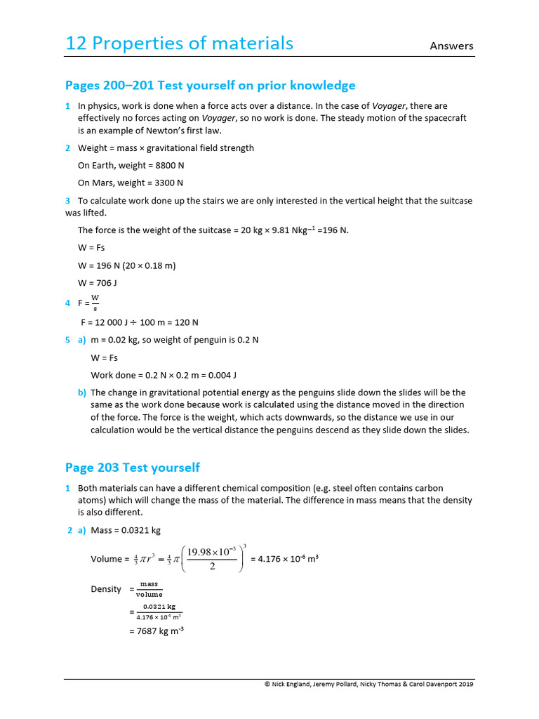 12-Properties-of-materials | PDF | Volume | Weight