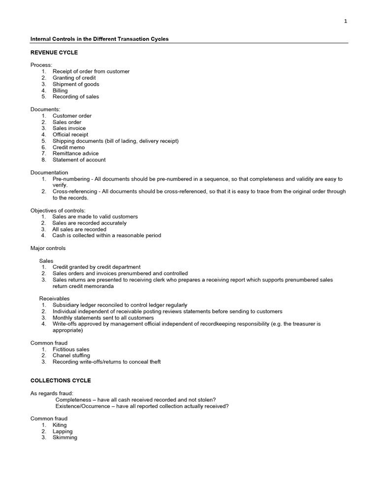 IC3 Internal Control in Transactions Cycles | PDF | Accounts Payable ...