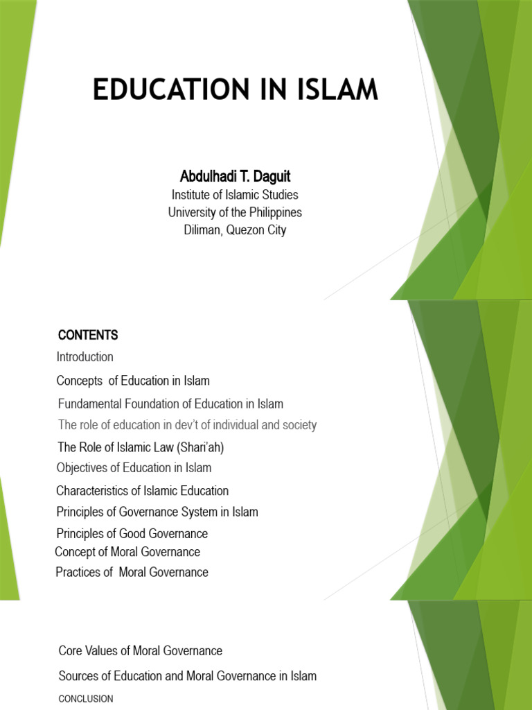 Education in Islam 2 | PDF | Governance | God In Islam