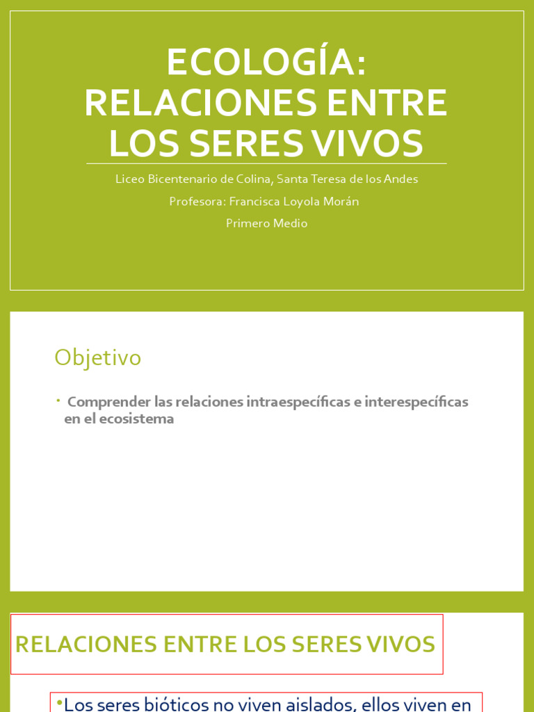 Ppt Relaciones Entre Seres Vivos | PDF | Depredación | Simbiosis