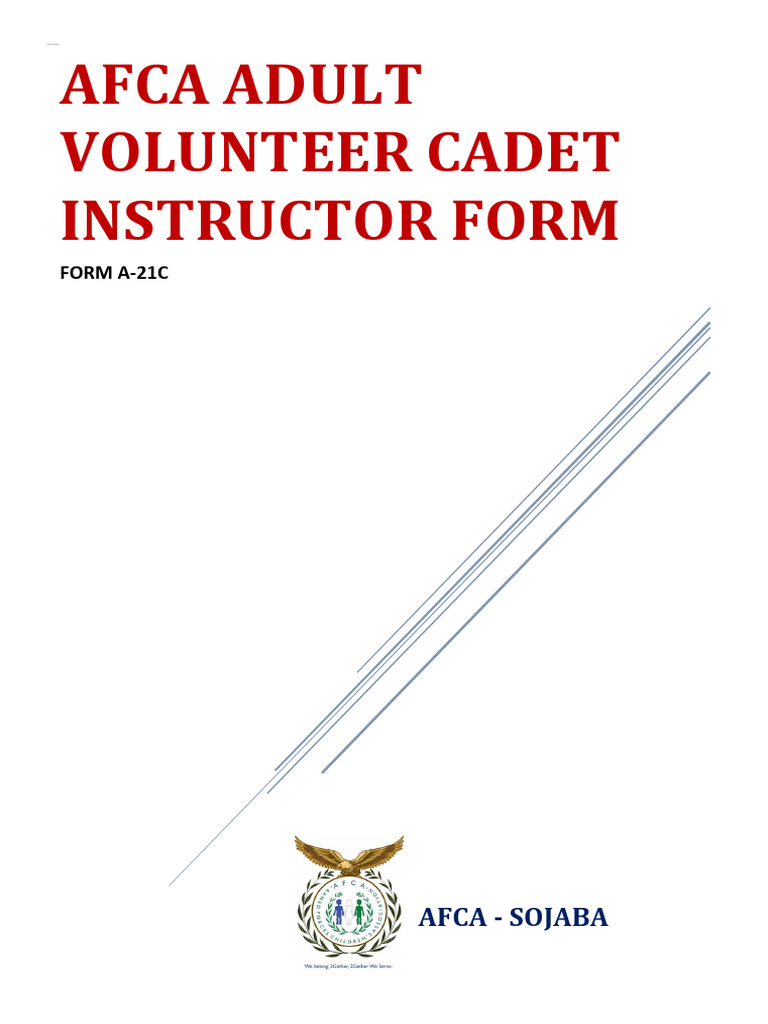 Afca Adult Volunteer Cadet Instructor Form-Updated | PDF | Identity ...