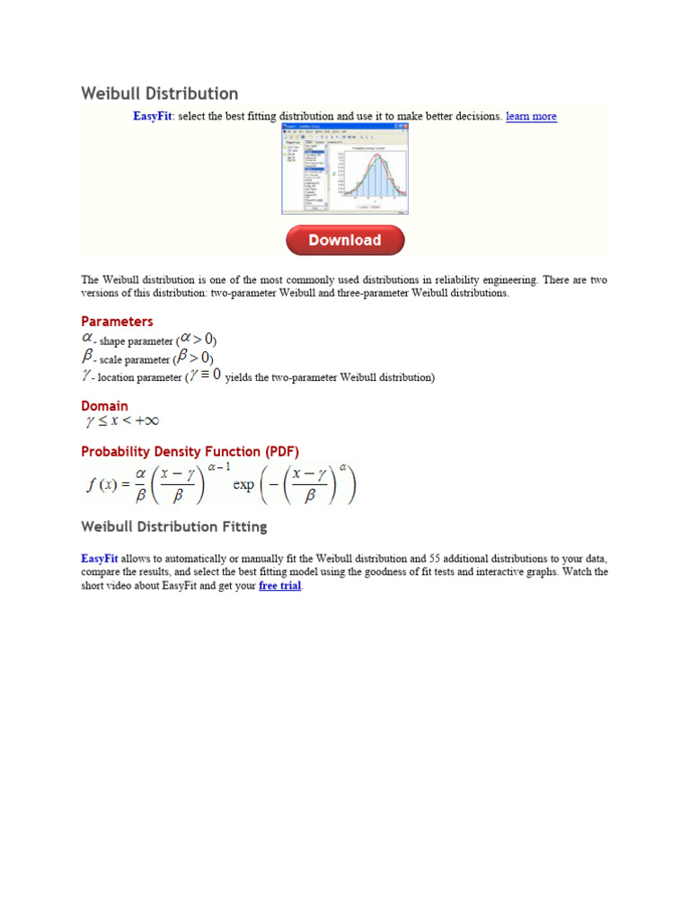 Weibull Distribution | PDF | Probability Distribution | Statistical Theory