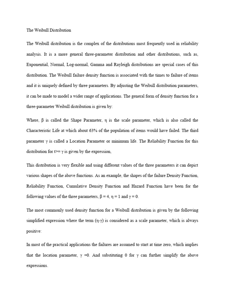 Weibull Distribution 2 | PDF | Statistical Theory | Probability Theory