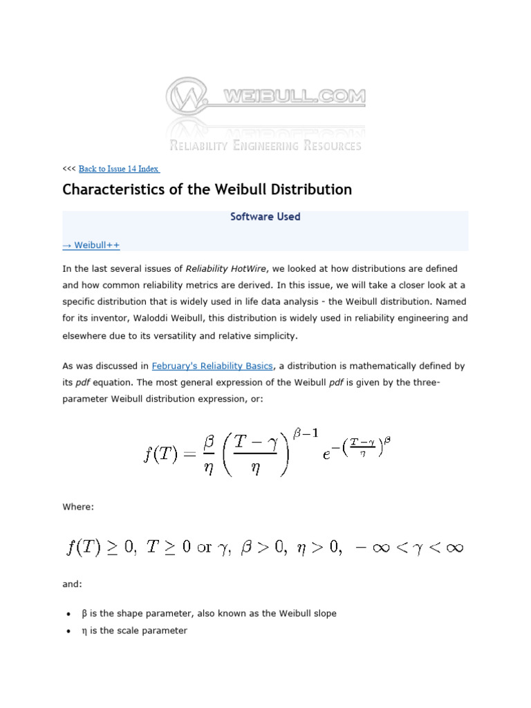 Weibull Distribution Plot | PDF | Regression Analysis | Estimator