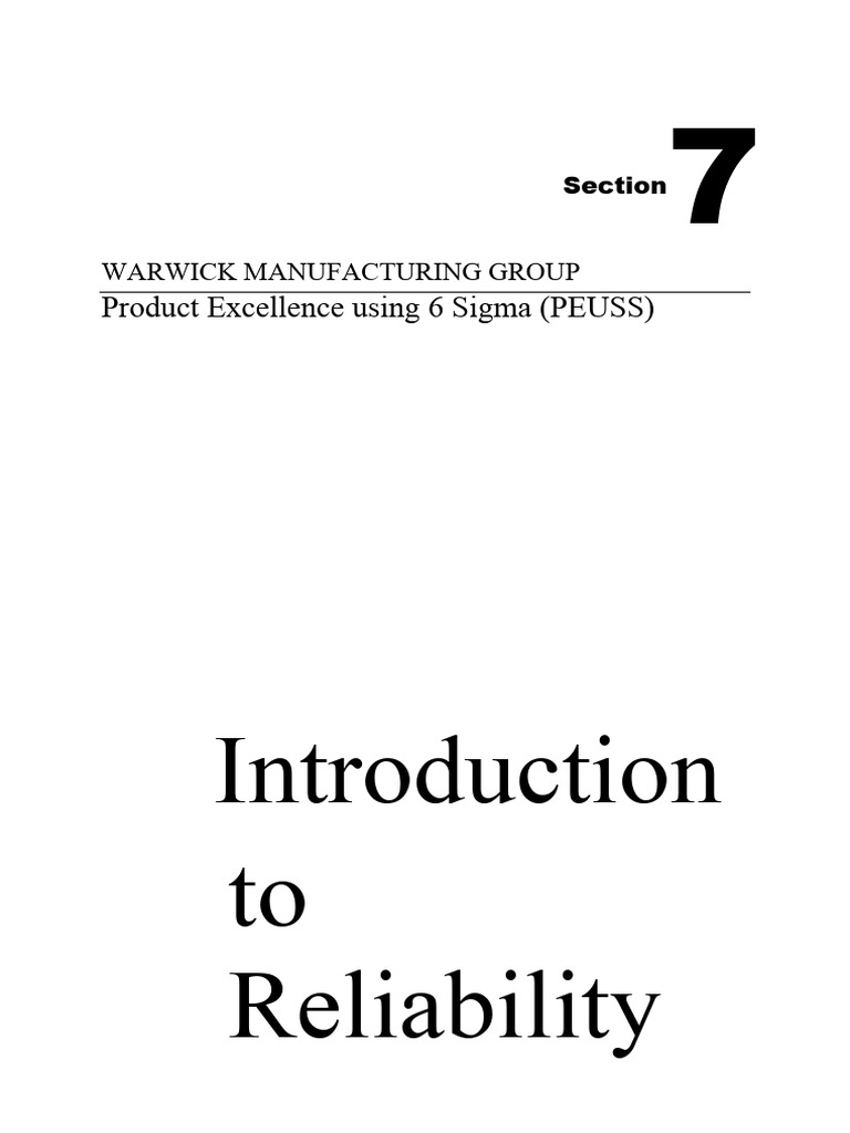 Section 7a Reliability Notes | PDF | Reliability Engineering | Systems ...