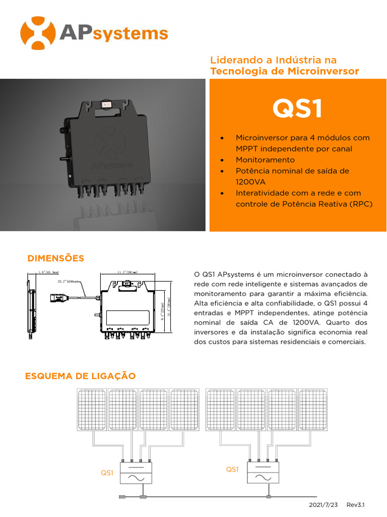 Microinverter QS1 For Brazil Datasheet | PDF