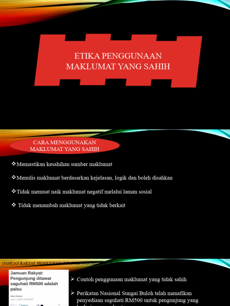 Etika Penggunaan Maklumat Sahih | PDF