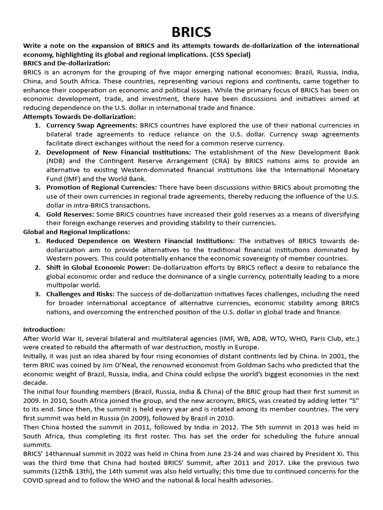 BRICS | PDF | Bric | World Economy