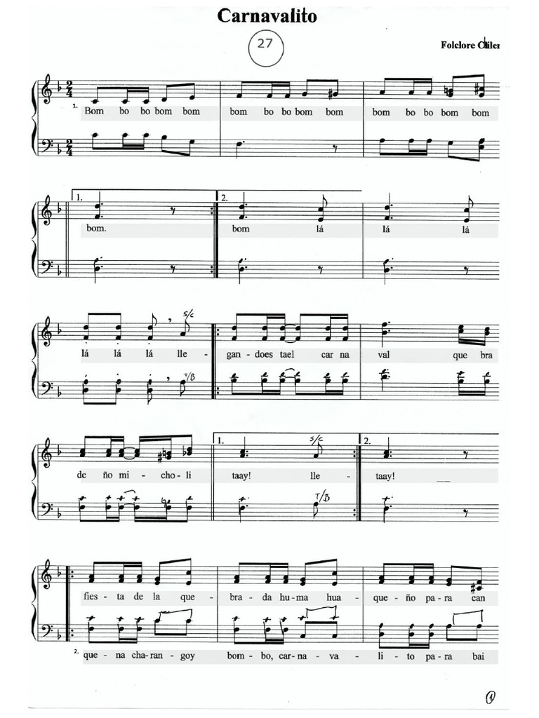 CARNAVALITO TODOS Partitura | PDF
