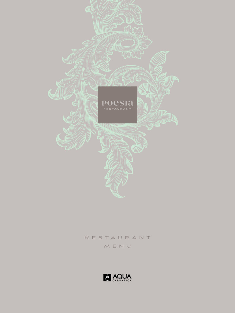 Poesia Restaurant Menu Overview | PDF | Salad | Pickling