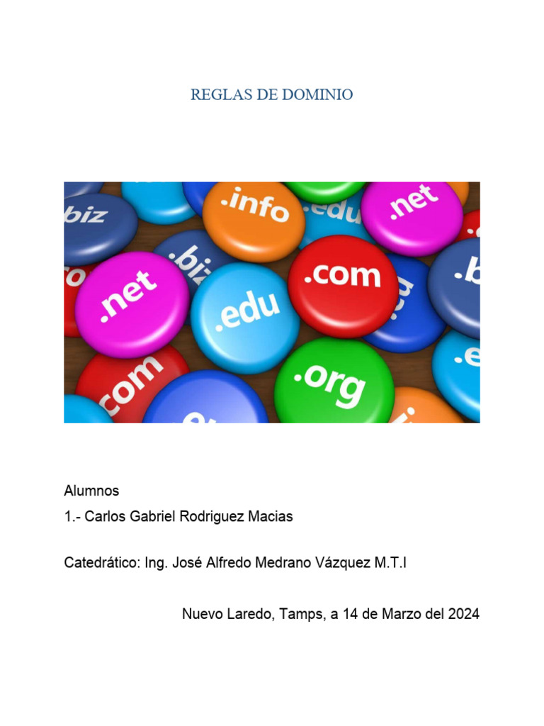Reglas de dominio | PDF | sistema de nombres de dominio | Internet