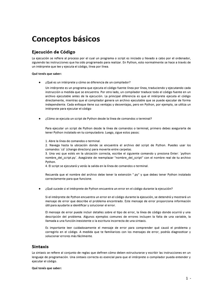 Conceptos Básicos Python Pdf Interfaz De Línea De Comando Python