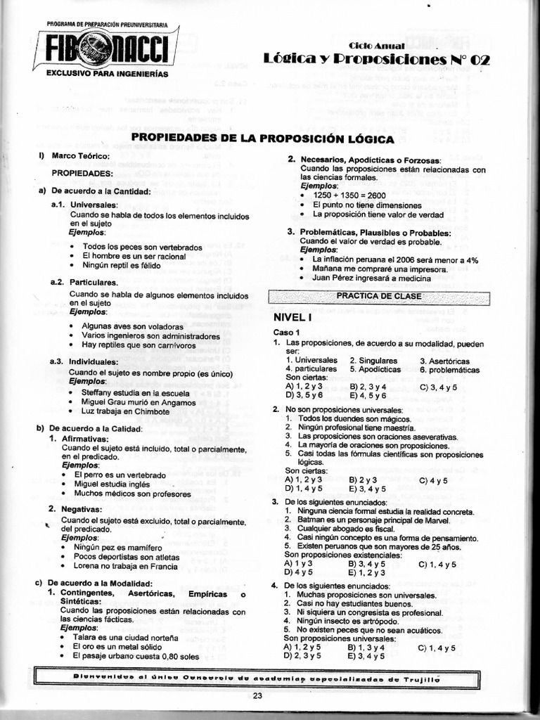 Propiedades de La Proposición Lógica | PDF