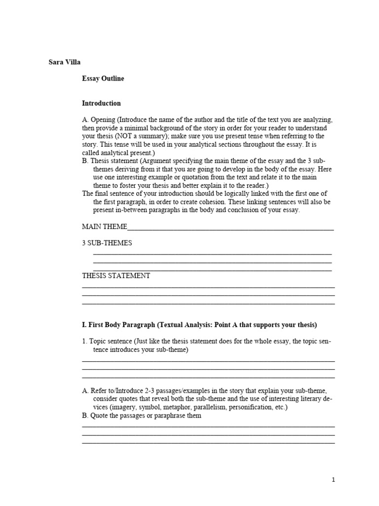 Essay_Outline_Template | PDF | Essays | Argument