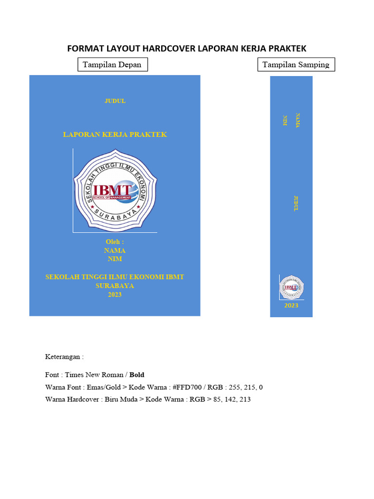 Format Layout Laporan Hard Cover | PDF | Komputer