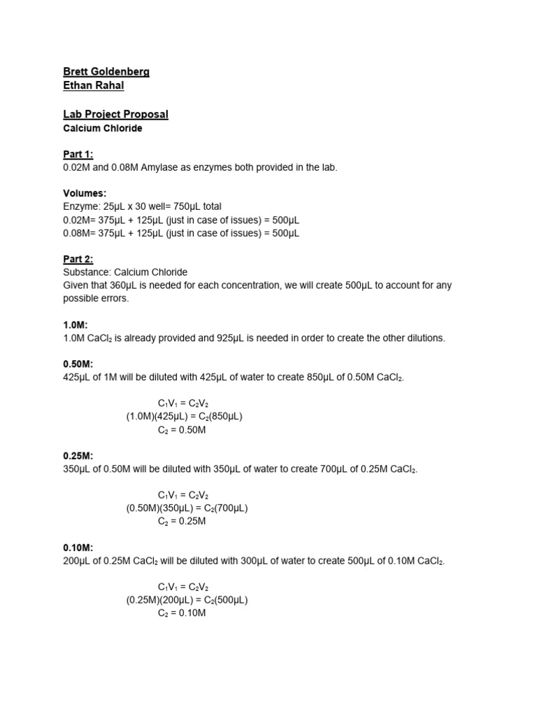 Lab Project Proposal | PDF | Chlorine | Chemical Substances