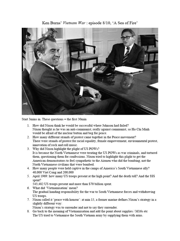 Vietnam Ken Burns Qs | Download Free PDF | Vietnam War | Vietnam