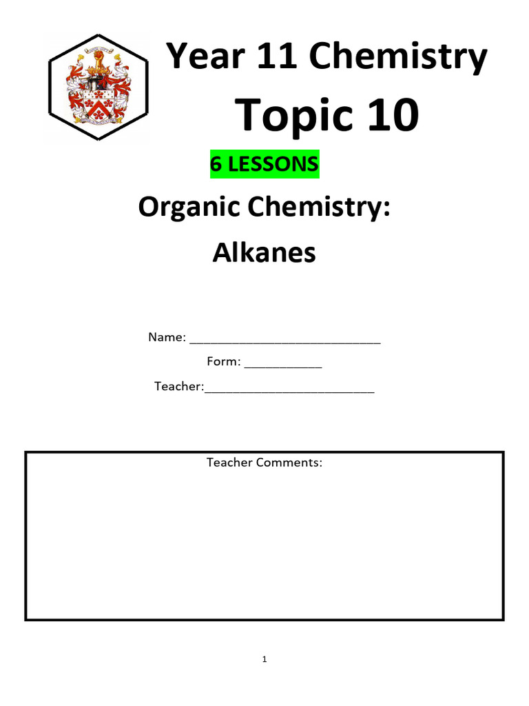 Topic 10 Alkanes Remote Learning JCAF | PDF | Alkane | Hydrocarbons Topic 10 Alkanes Remote Learning JCAF | PDF | Alkane | Hydrocarbons