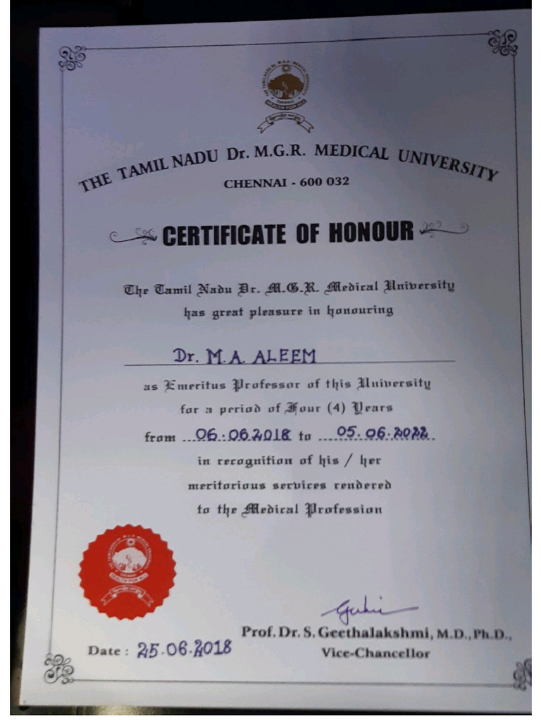 Certificate of Honour | PDF