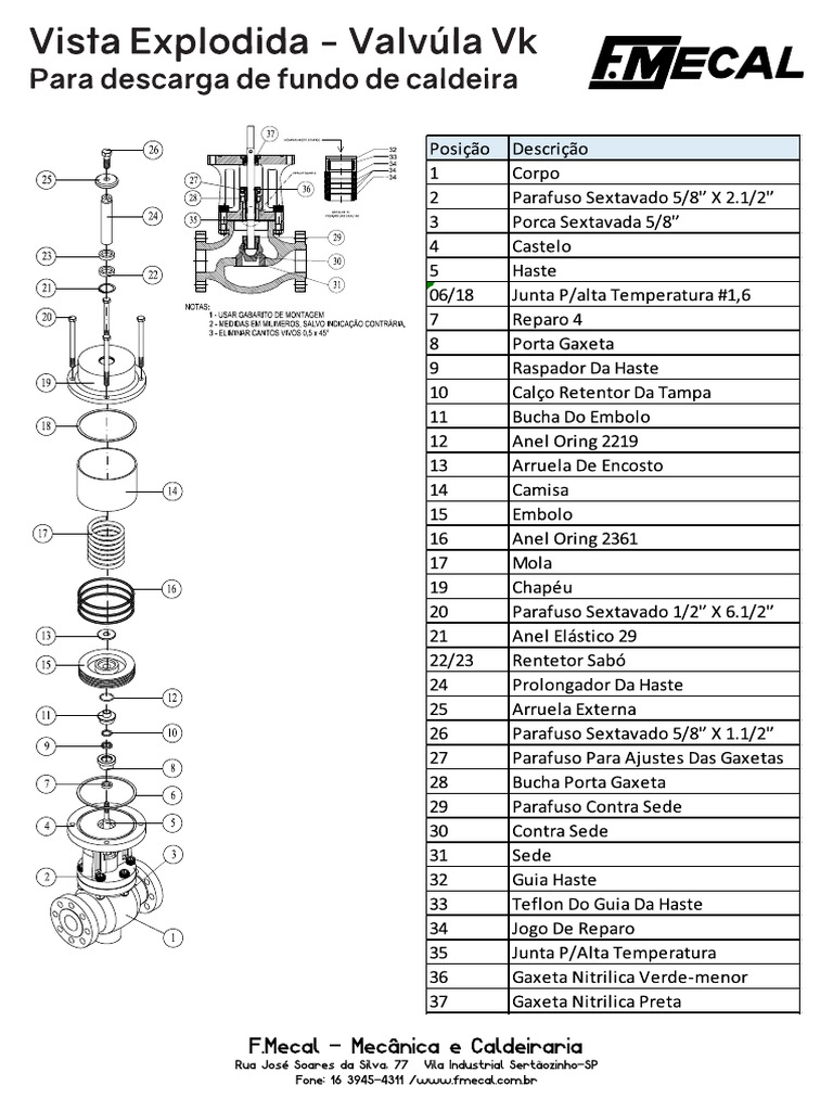 Vista Explodida Valvula VK | PDF