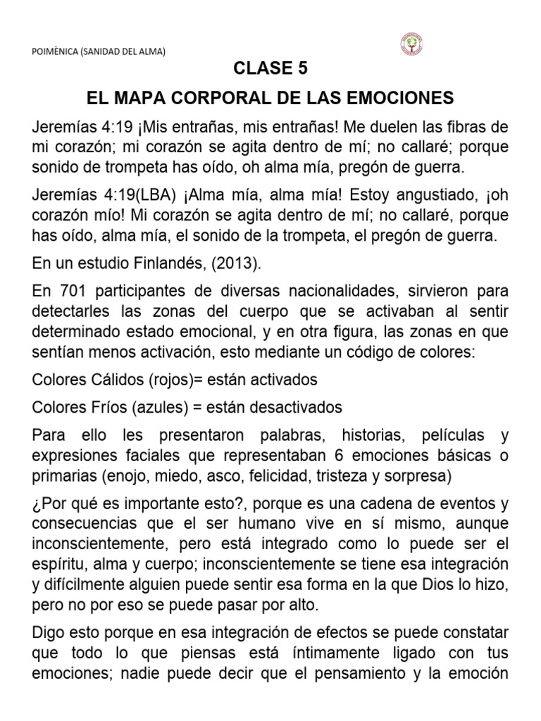 Mapa Corporal de las Emociones | PDF