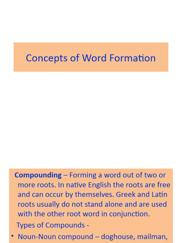 Word Formation | PDF | Word | Semantics