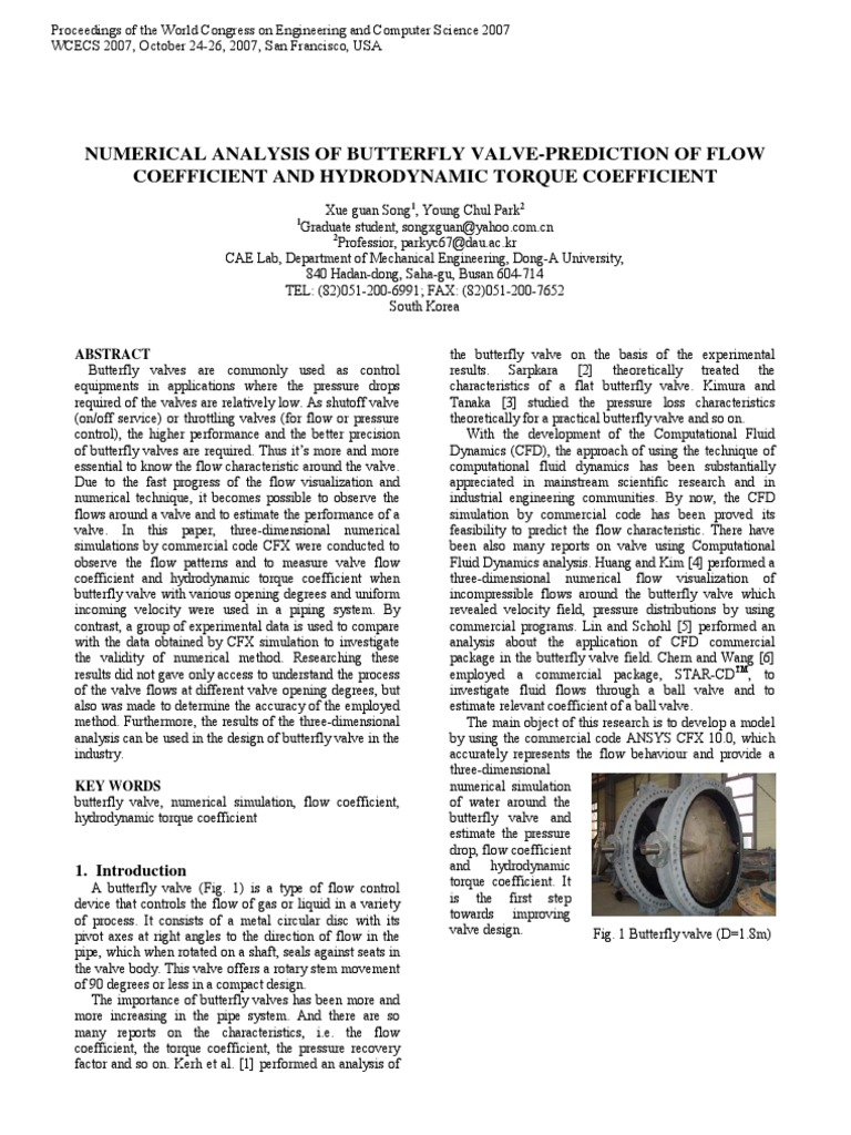 Butterfly Valve and Flow | PDF | Computational Fluid Dynamics | Fluid ...