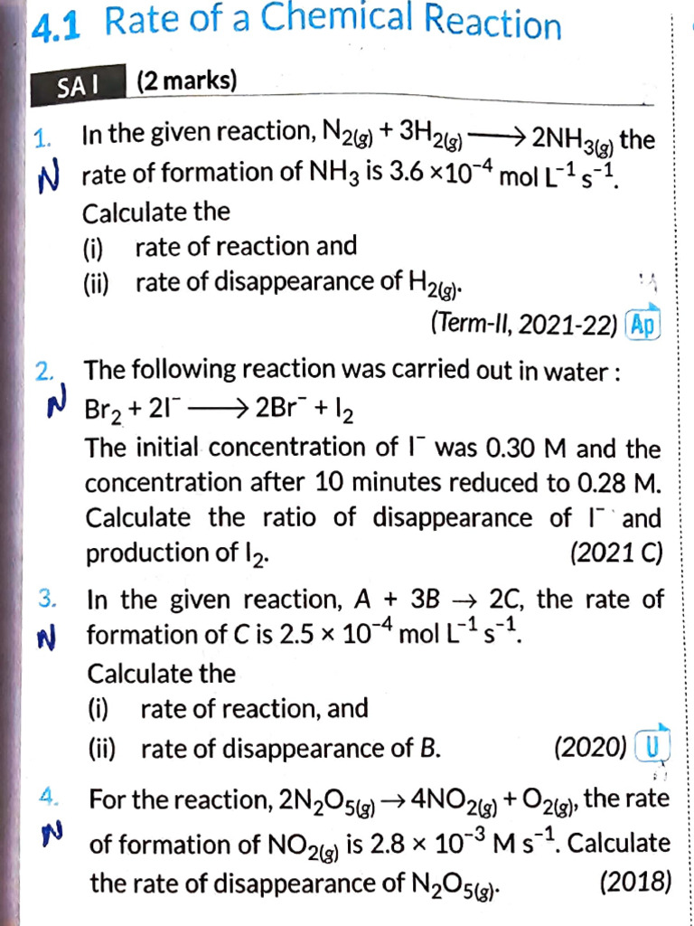 DQ Chemical Kinetics | PDF | Reaction Rate | Reaction Rate Constant