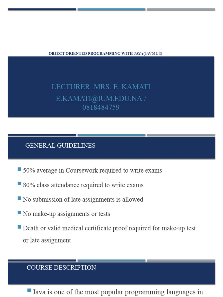 Lecture 1 Introduction To Object Oriented Programming Approach Pdf 1321