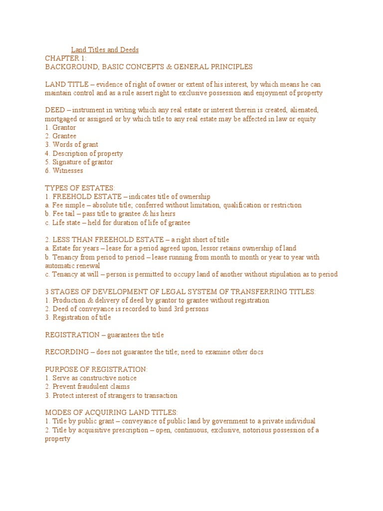 Land Titles and Deeds Reviewer | PDF | Mortgage Law | Foreclosure