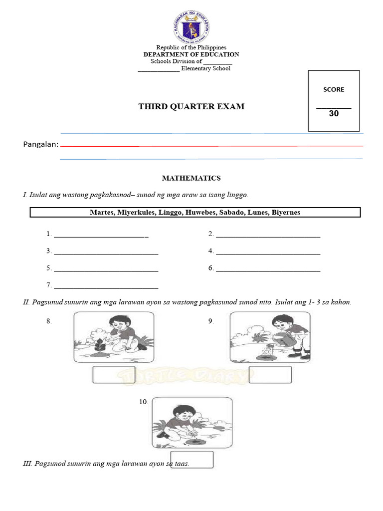 Third Quarter Assessment With Tos 1 | PDF