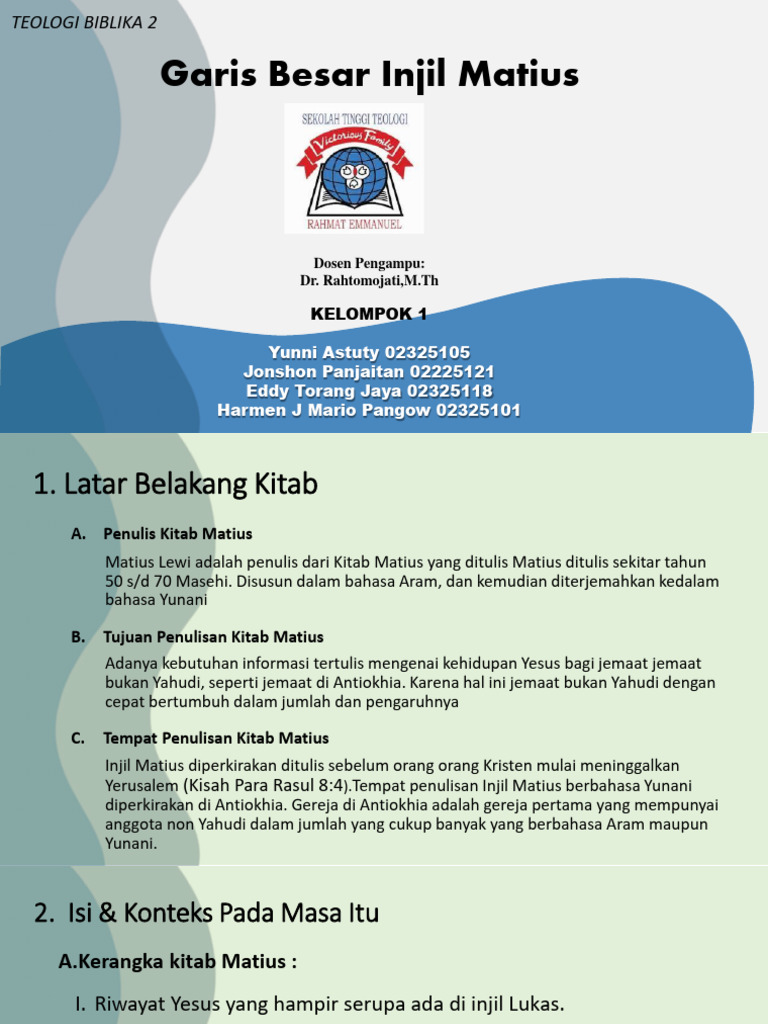 Review Injil Matius Kel. 1 | PDF | Agama & Spiritualitas