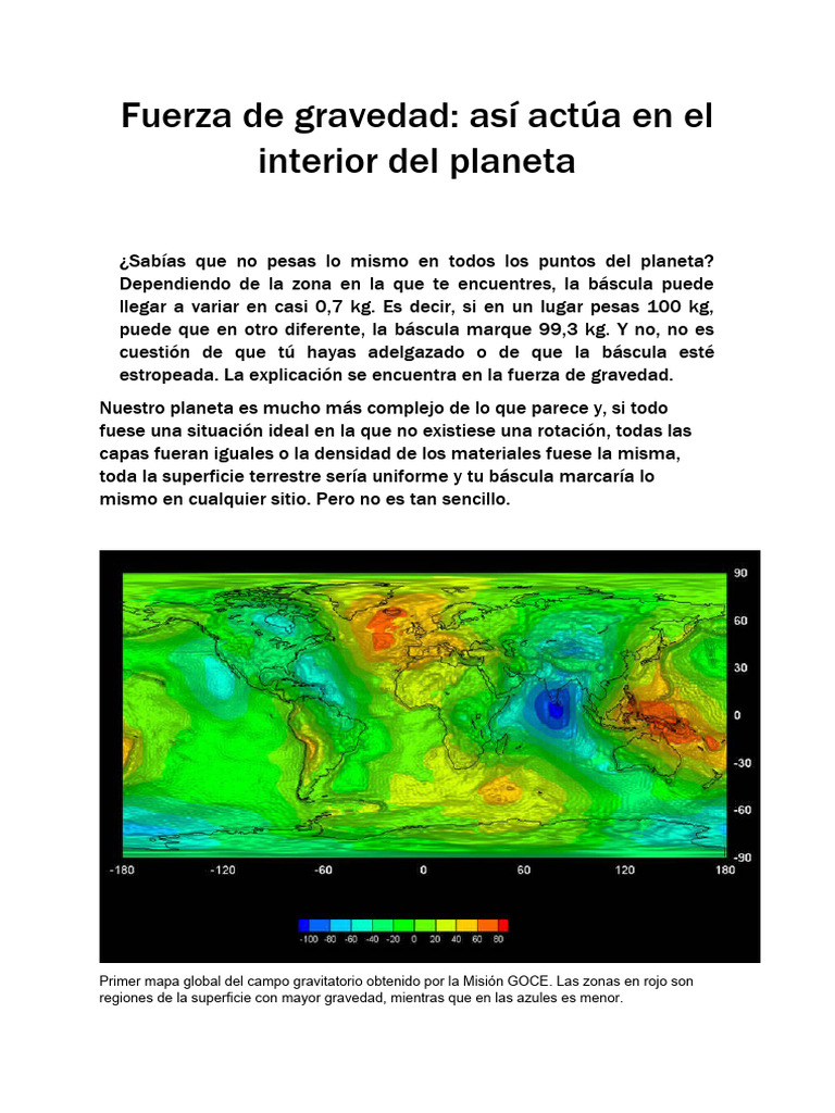 Fuerza de Gravedad | PDF | Gravedad | Fuerza
