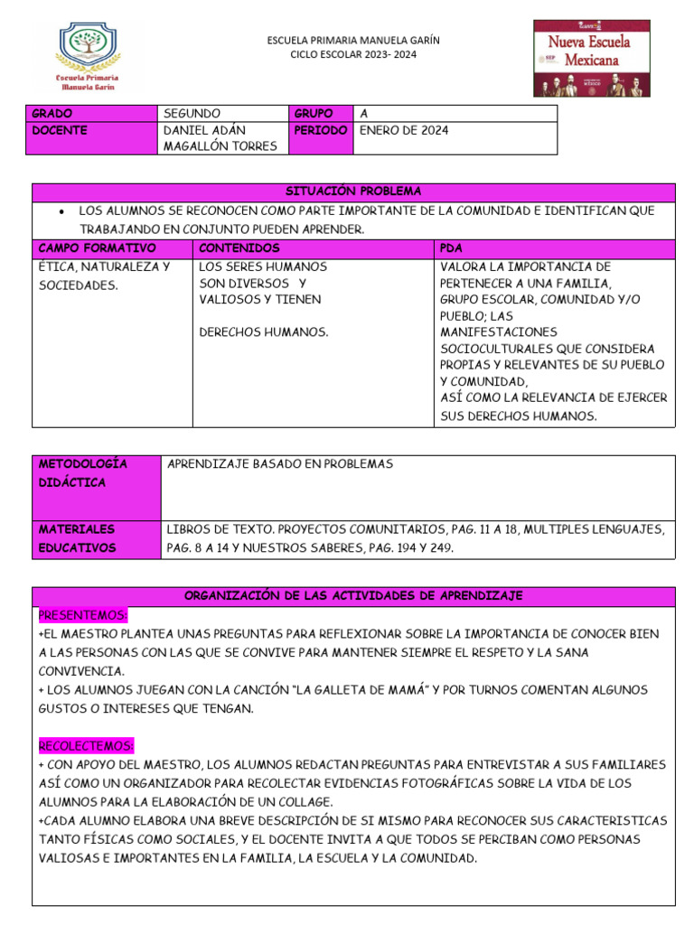 Nos Conocemos (Aula) | PDF | Maestros | Aprendizaje